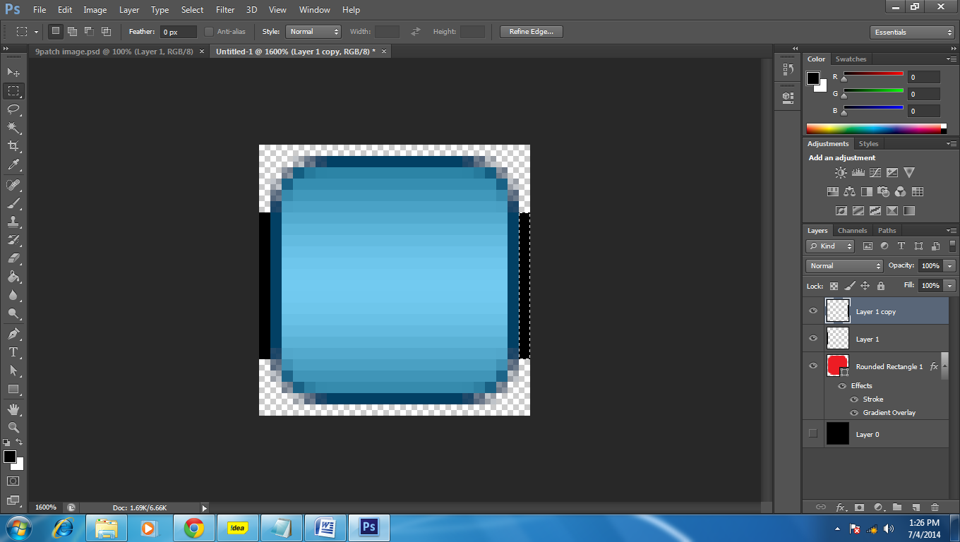 Working with 9 patch images for Android