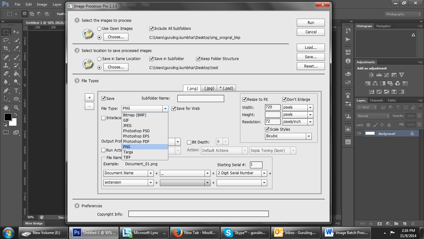 Photoshop CS6 ‘Save for Web’ Images Batch processing, keeping nested folder structure intact