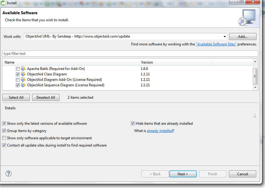 The ObjectAid UML Explorer for STS/Eclipse