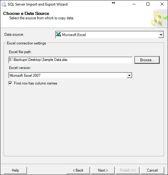 Importing data from Excel to SQL database table directly