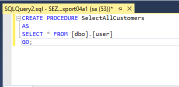 Basics of stored procedure in SQL Server Management Studio