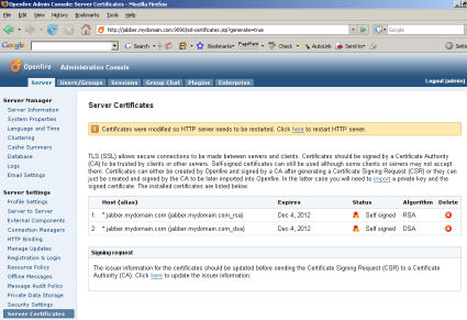 Openfire Server Configuration