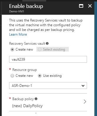 Managing Azure VM-level Backup