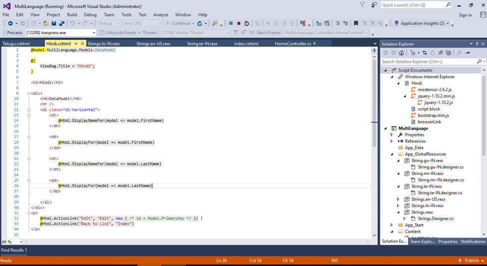 Globalization and Localization in ASP.NET MVC application