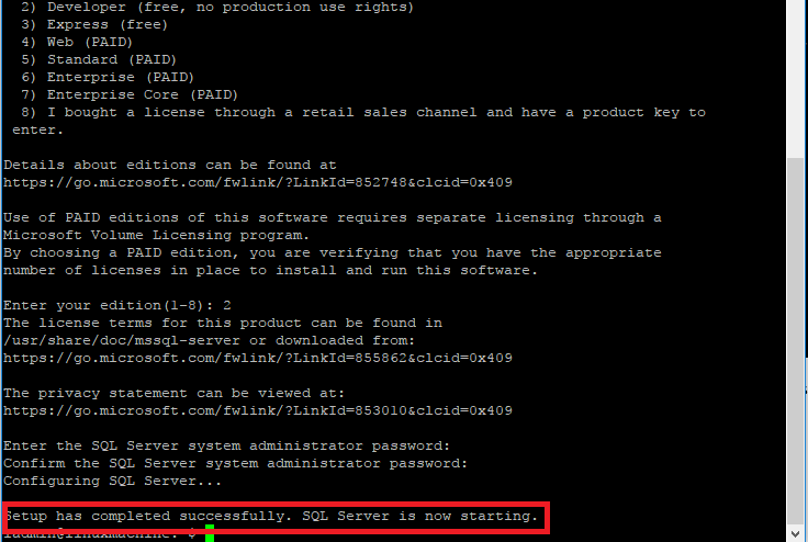 SQL Server 2017 on Ubuntu
