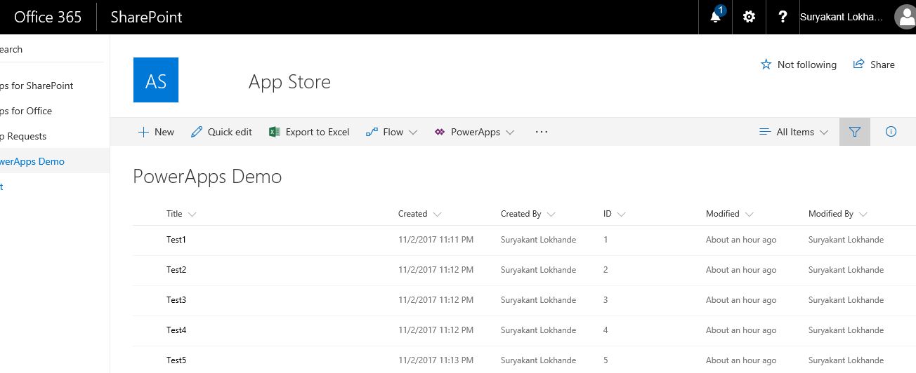 Creating PowerApps on SPO with 5 Steps